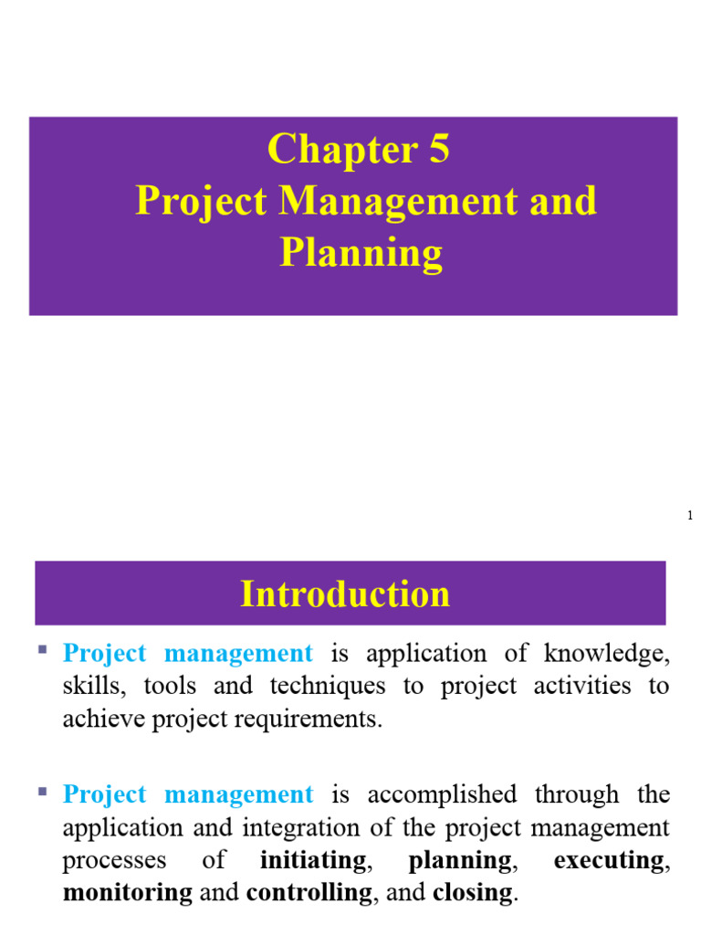 Chapter 5 Project MGT and Planning | PDF | Project Management