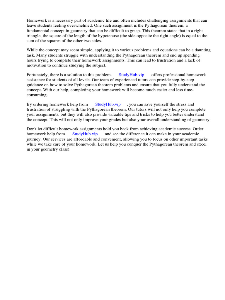 Homework Pythagorean Theorem | PDF | Mathematics | Triangle