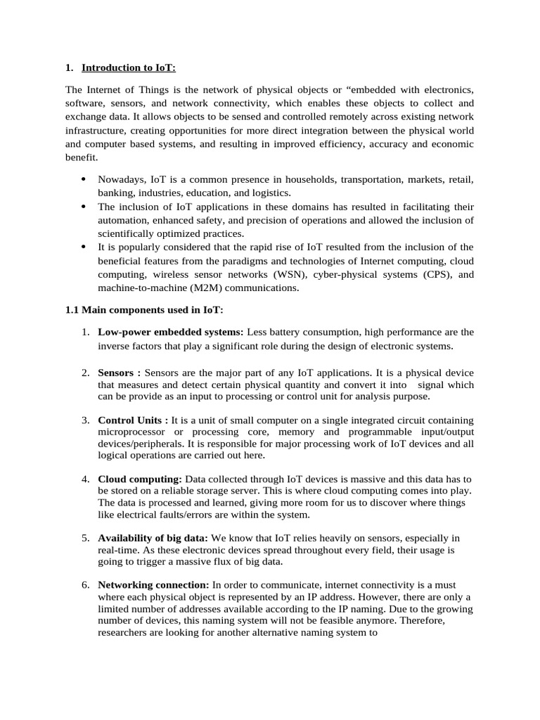 Iot Module 1 Material | PDF | Actuator | Wireless Sensor Network