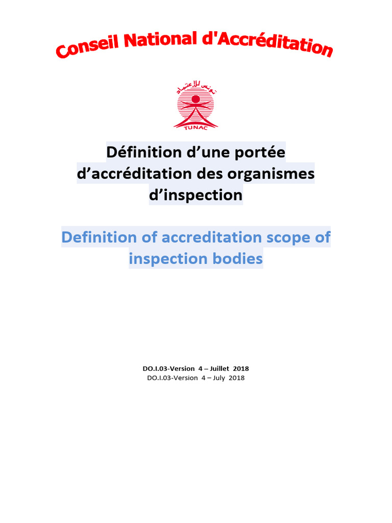 Portée d'accréditation TUNAC des inspections | PDF | Management de la ...