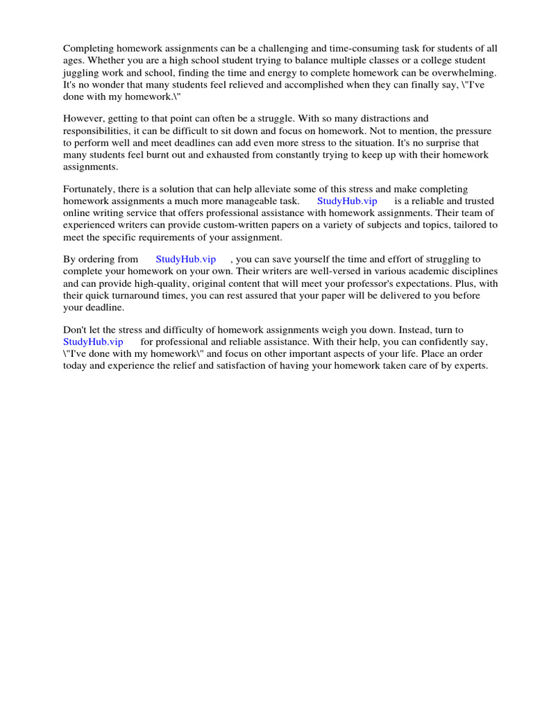 Ive Done With My Homework Pdf Homework Learning