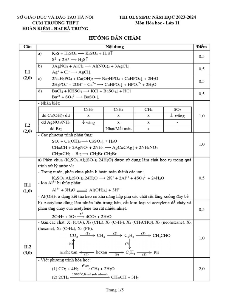 (2023) HK, HBT - 11 - HDC - Hóa | PDF
