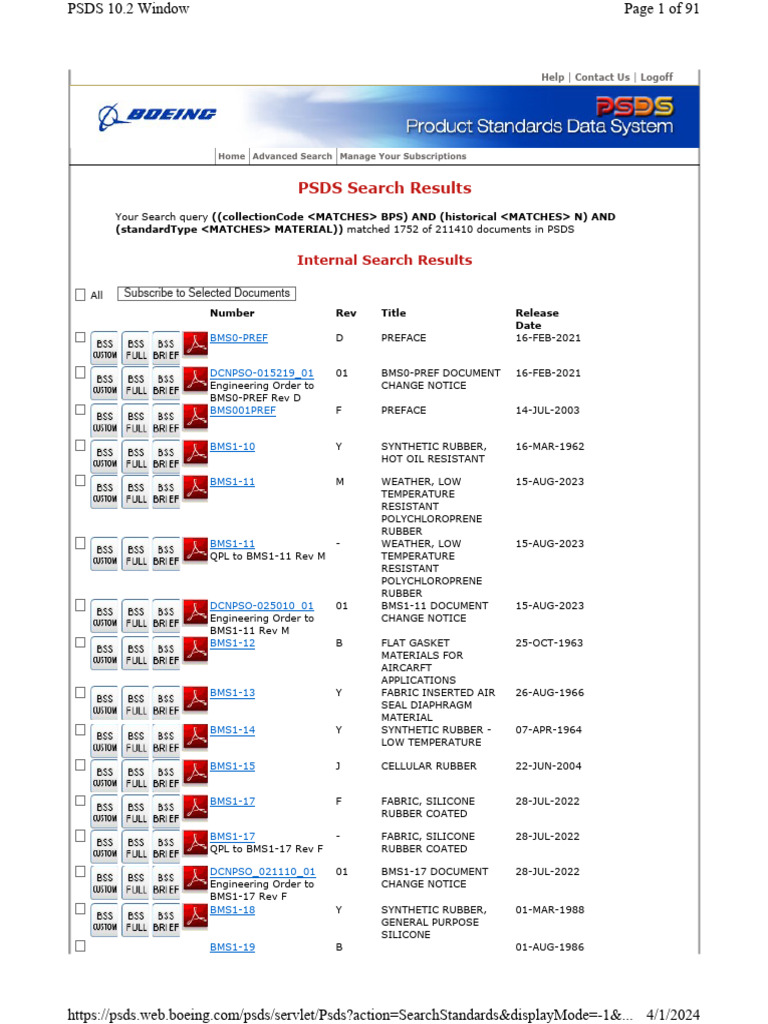 Boeing BMS Material Specifications List | PDF | Silicone | Coating
