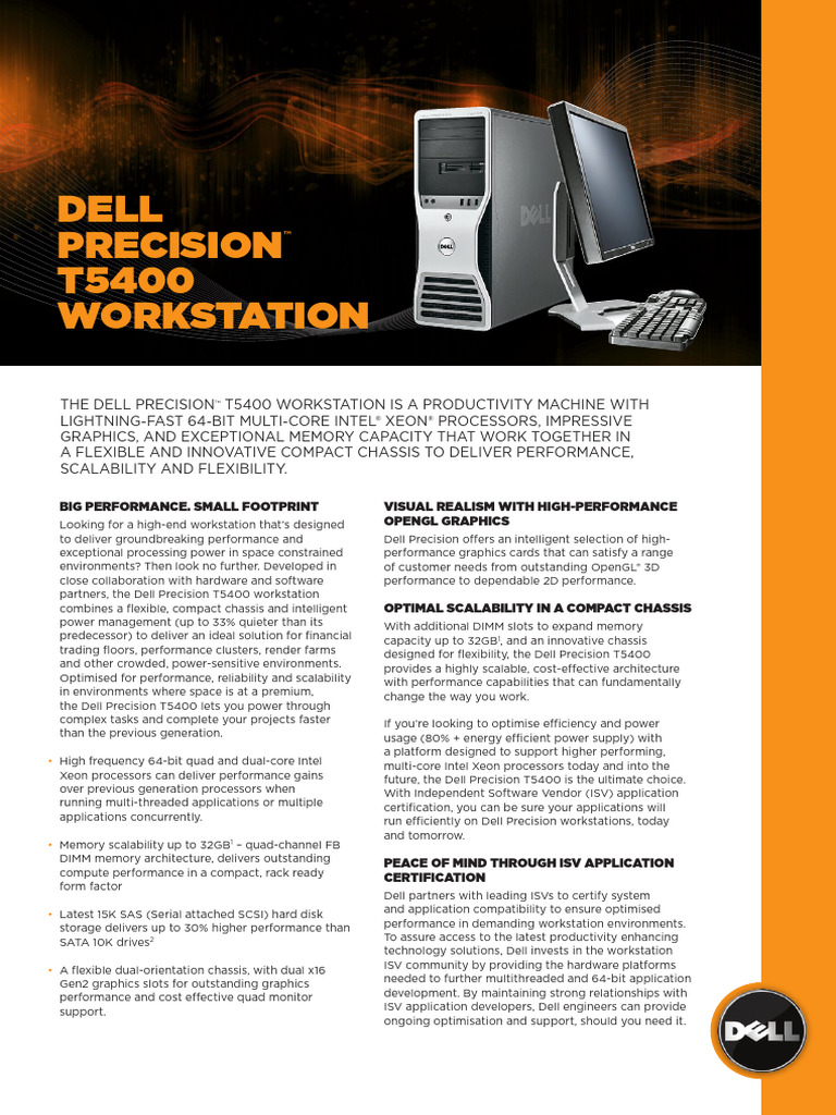 Dell Precision T5400 Workstation Technicke Specifikace en | PDF | Bios ...