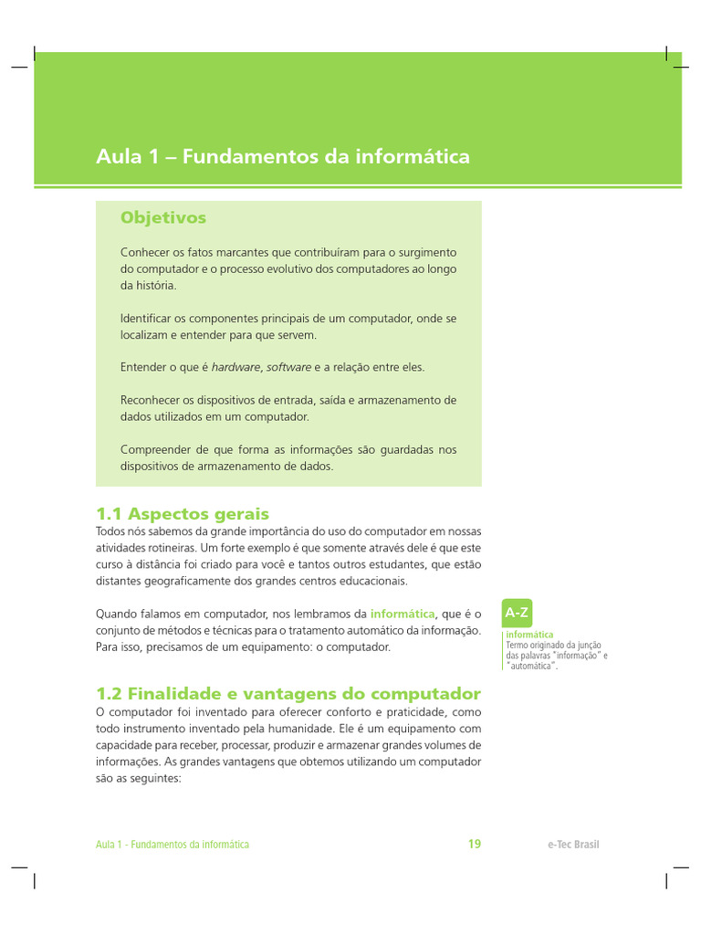 apostila_aula1 | PDF | Programas | Armazenamento de dados de computador