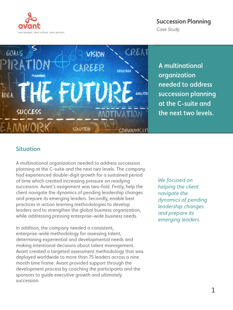 Avant Case Study Succession Planning | PDF | Leadership | Social Psychology