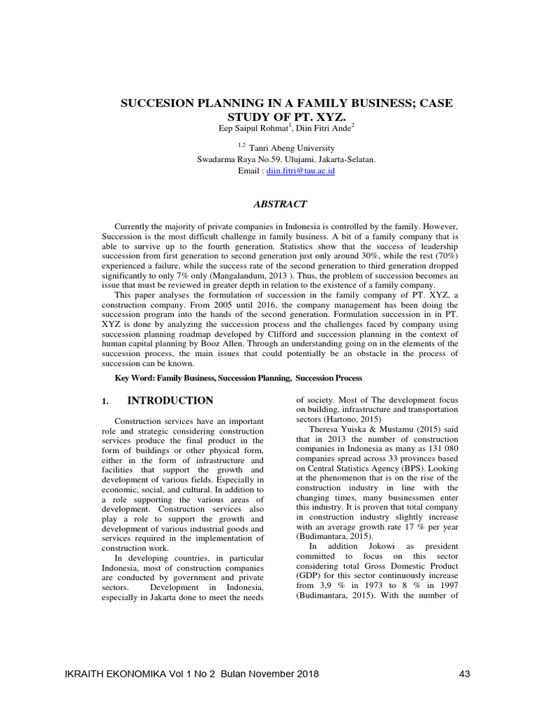 Family Business Succession Case Study | PDF | Gross Domestic Product | Leadership