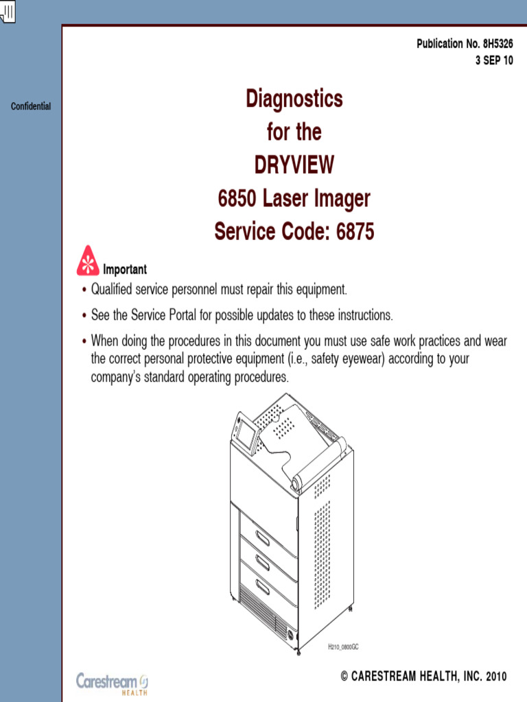 DRYVIEW 6850 Laser Imager Diagnostics | PDF | Calibration | Laptop