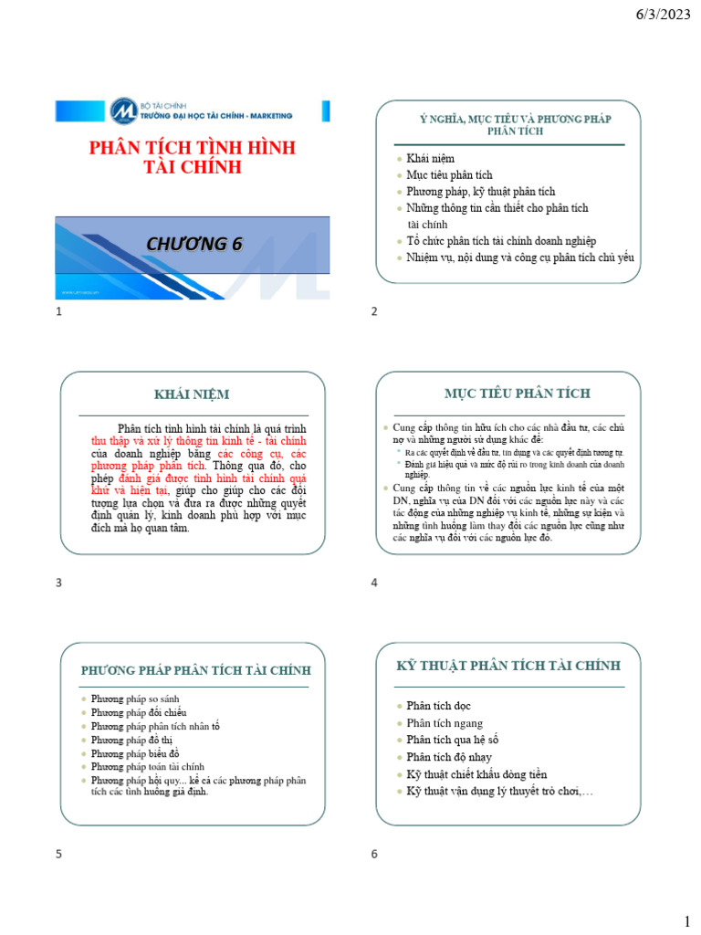 PTKD - Chuong 6 - PT Tinh Hinh Tai Chinh | PDF