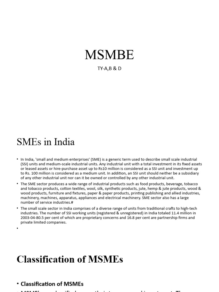 Ppt On Micro Small And Medium Business Enterprises Pdf Small And