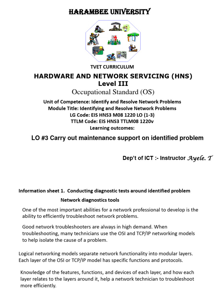 Identify and Resolve Network Problems LO3 | PDF | Waste | Computer Network