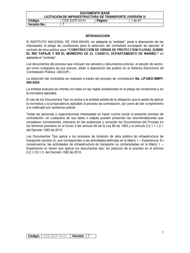 Documento Base o Pliegos Tipo - Definitivo | PDF