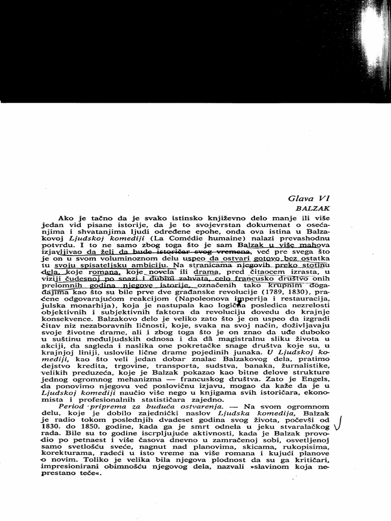 Balzak (Istorija Franc. KNJ.) | PDF