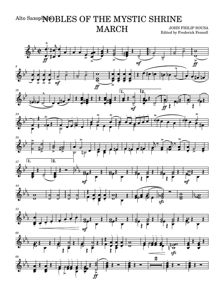 Nobles of The Mystic March - Alto - Saxophone | PDF