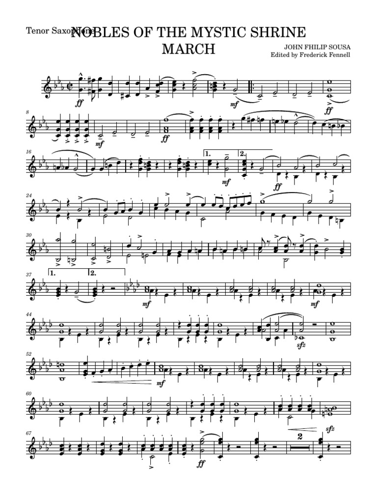 Nobles of The Mystic March - Tenor - Saxophone | PDF