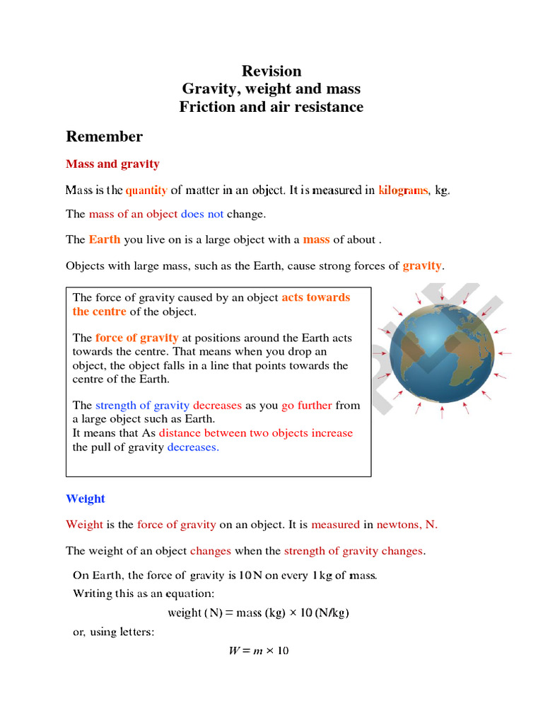 Gravity, Friction and Air Resistance | PDF