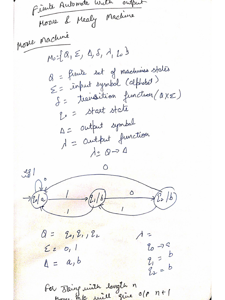 Unit 2.2 Moore and Mealy | PDF