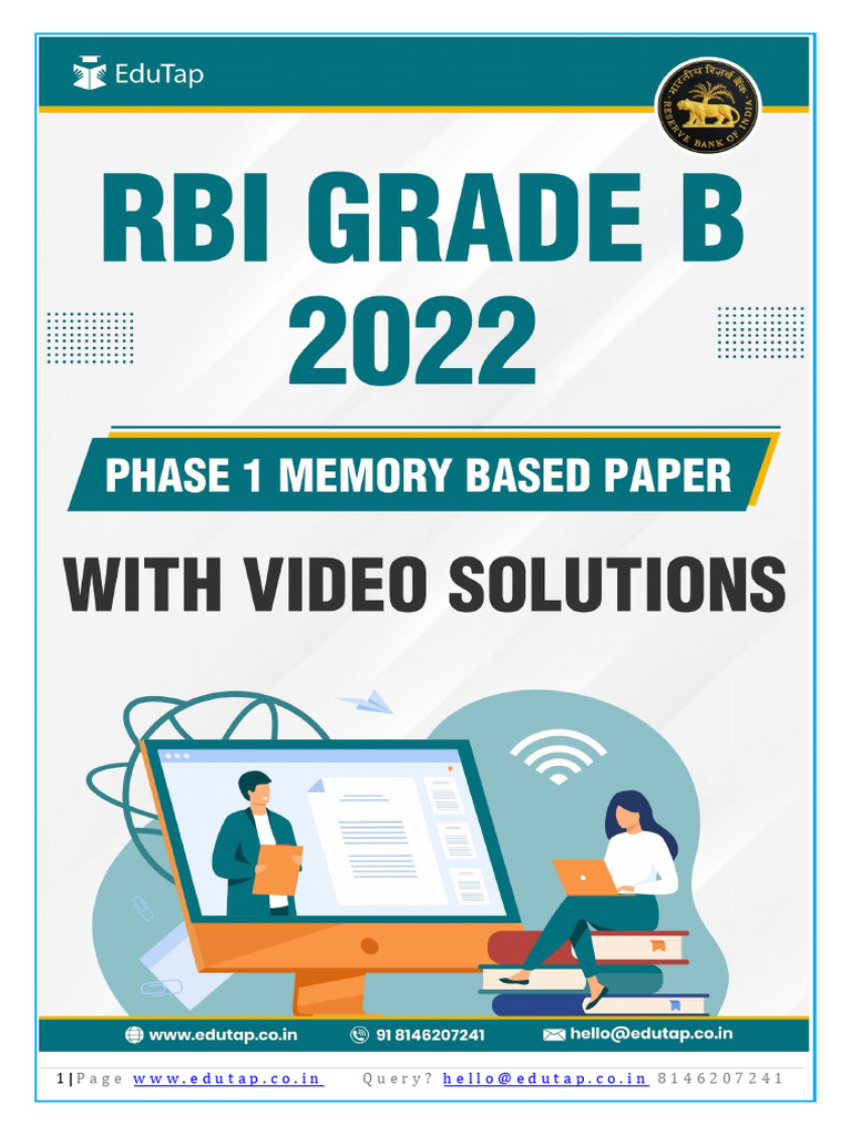 RBI Grade B 2022 Phase 12 PYQs | PDF | Reserve Bank Of India