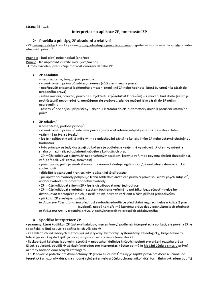 II. Interpretace A Aplikace ZP, Omezování ZP | PDF
