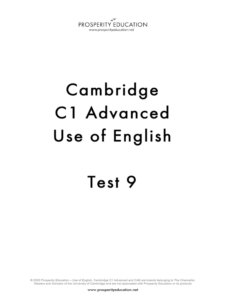 C1 Advanced Use of English Test 9 | PDF