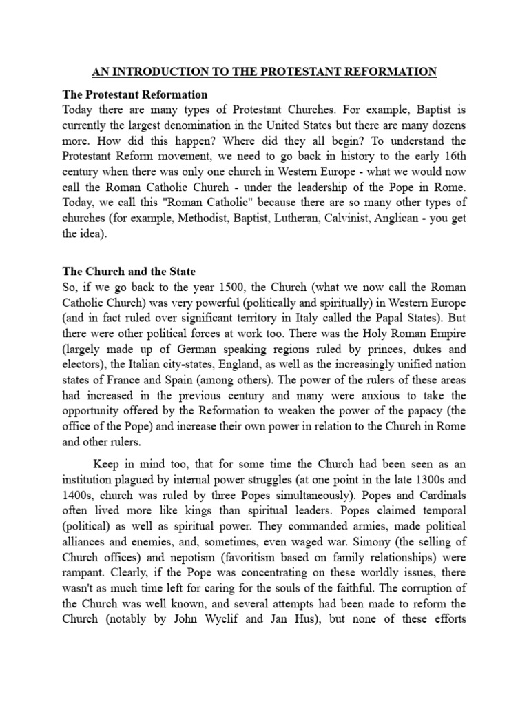 An Introduction To The Protestant Reformation | PDF | Indulgence ...