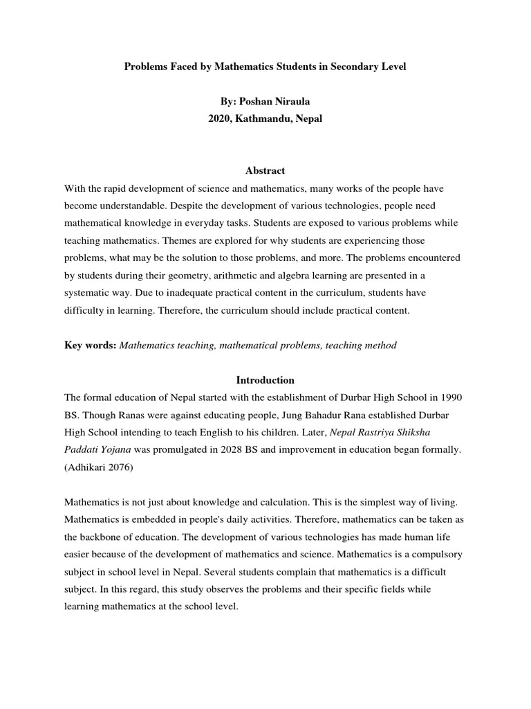 Secondary Math Student Challenges | PDF | Mathematics | Geometry