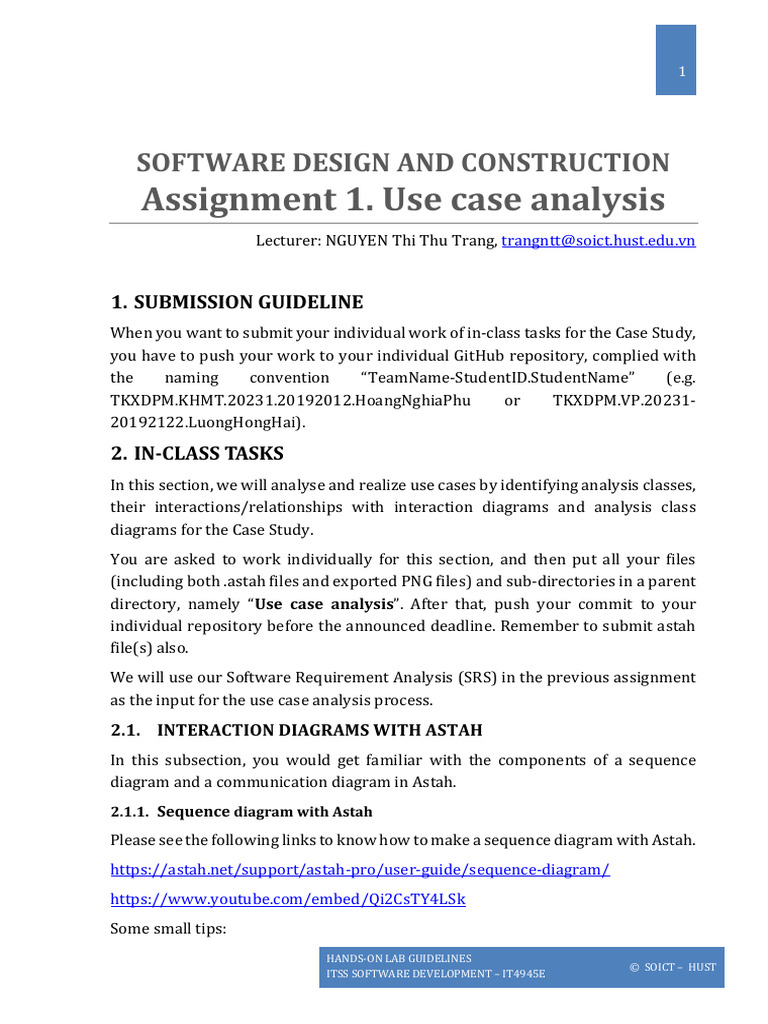 Assignment01-Use Case Analysis | PDF | Use Case | Computer Science