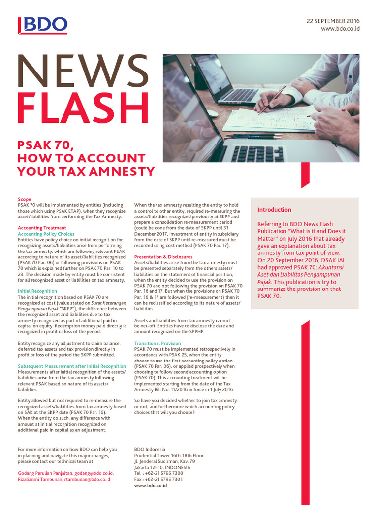Accounting for Tax Amnesty Under PSAK 70 | PDF | Equity (Finance ...