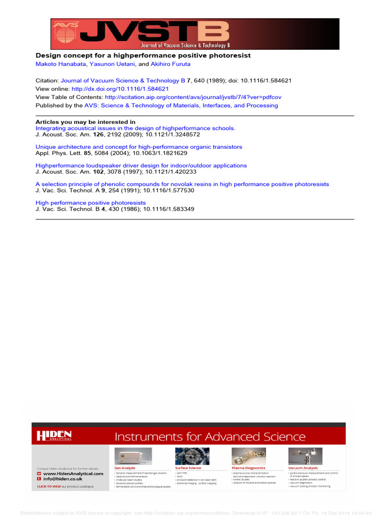 Hanabata 1989 | PDF | Physical Sciences | Materials