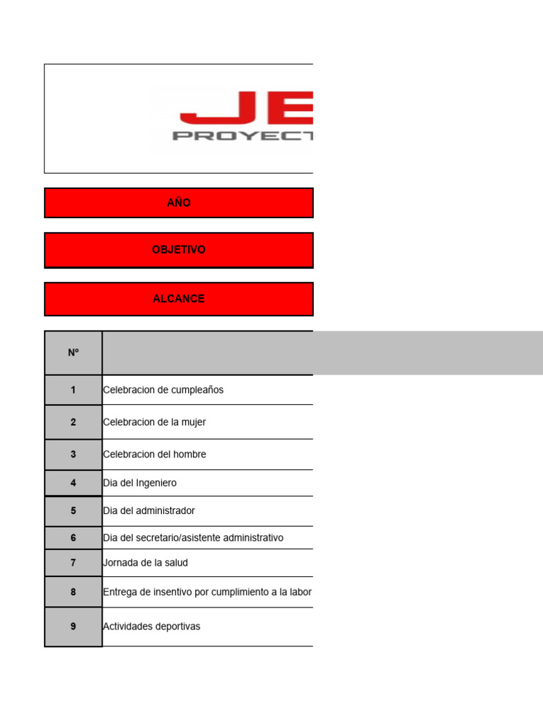 Cronograma de Actividades Plan de Bienestar | PDF