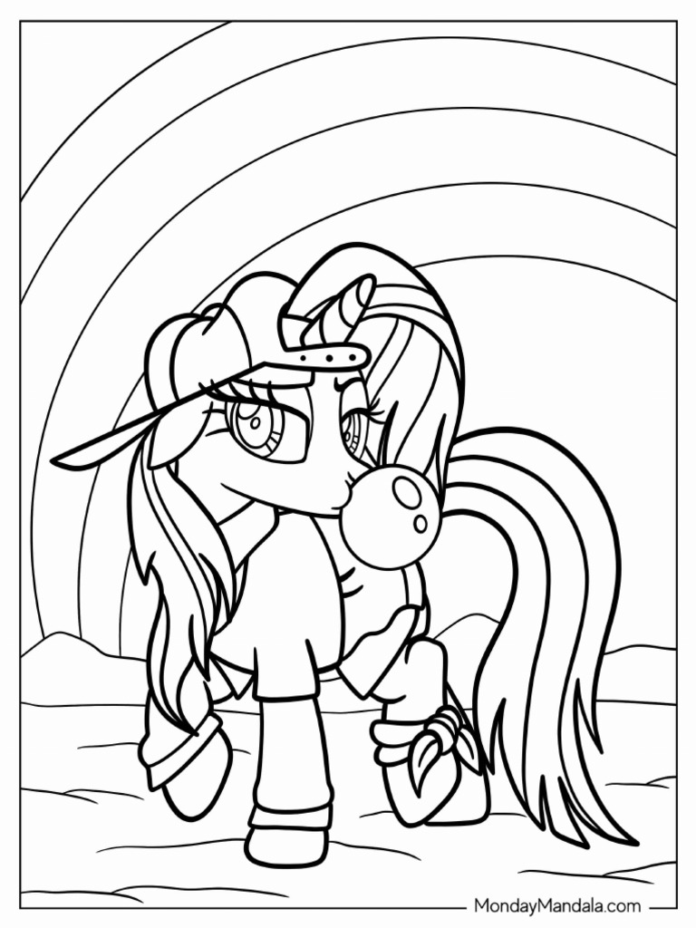 Coloring-Page-Of-My-Little-Pony-Rarity-with-Rainbow | PDF