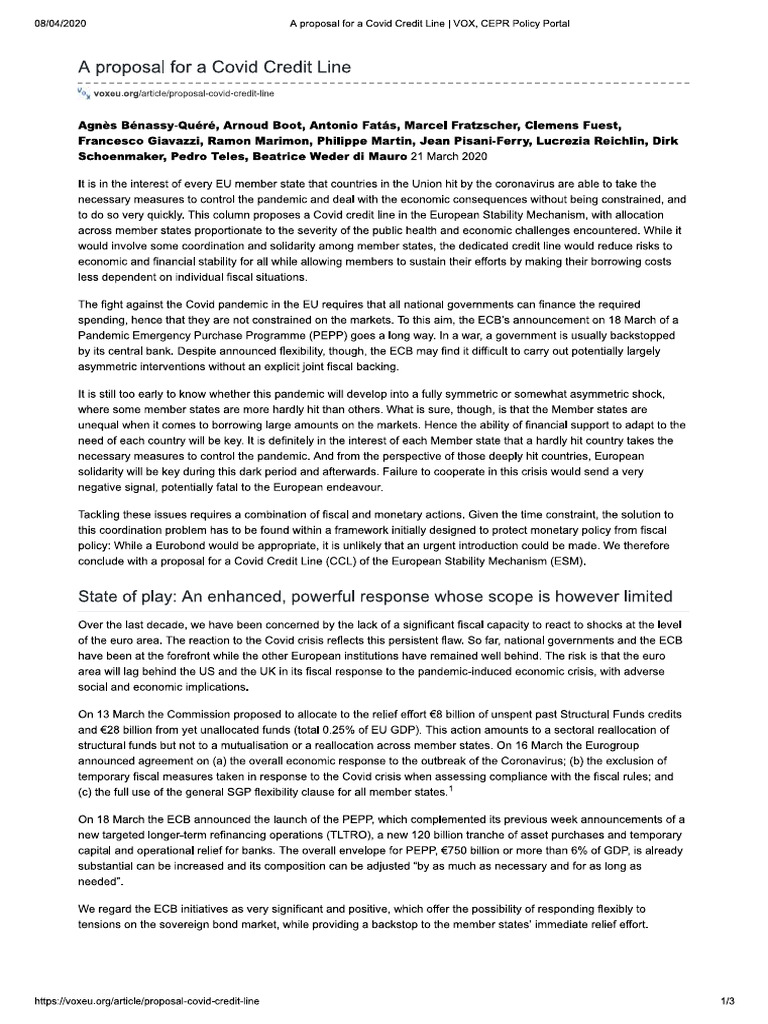 Covid Credit Line | PDF Covid Credit Line | PDF