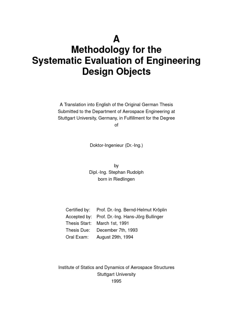 Systematic Evaluation of Engineering Designs | PDF | Matrix ...