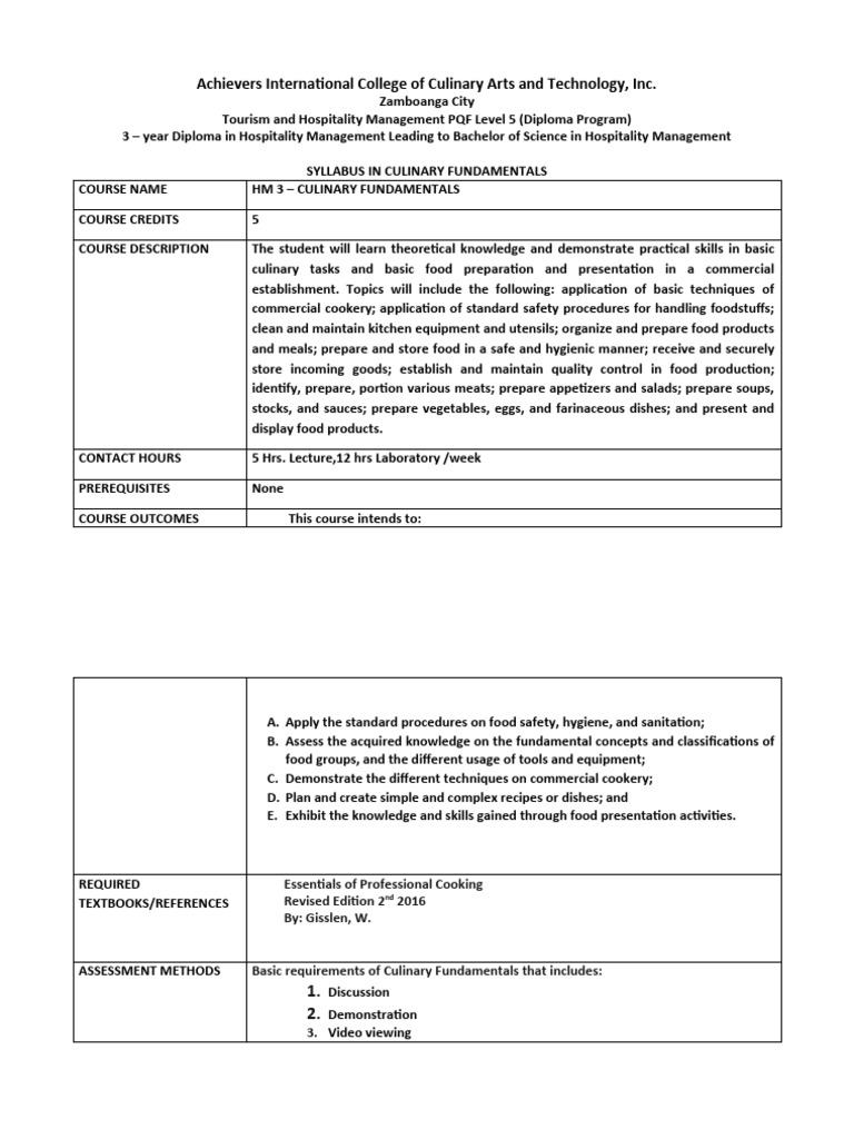 Culinary Fundamentals | PDF | Culinary Arts | Cooking