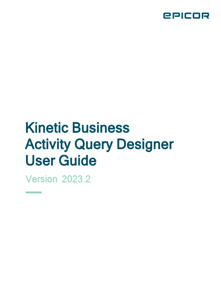 Kinetic BAQDesignerUserGuide | PDF | Computing | Data Management