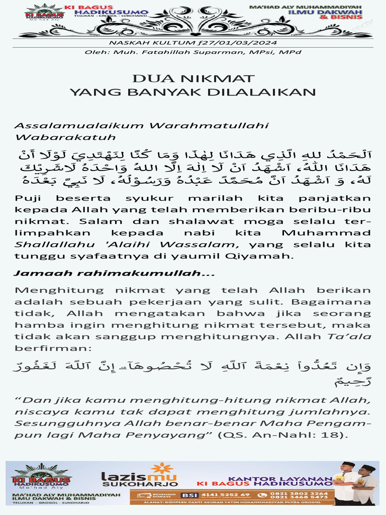 41 - f27 Dua Nikmat Yang Banyak Dilalaikan | PDF
