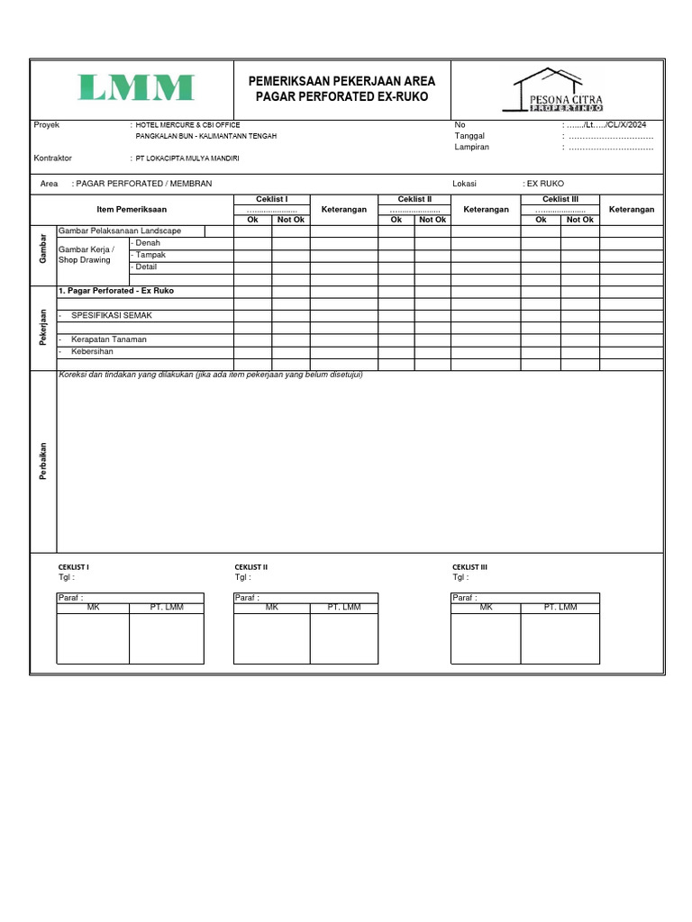 Pagar Perforated untuk Hotel Mercure | PDF