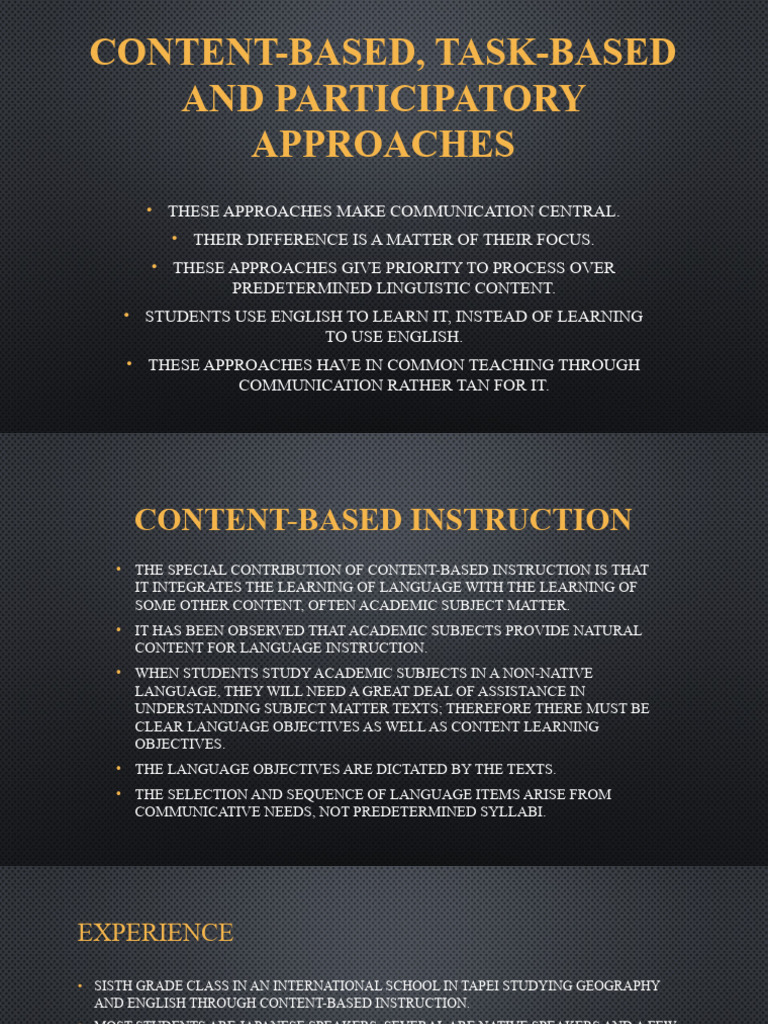 Content-Based Language Instruction Methods | PDF | Second Language ...
