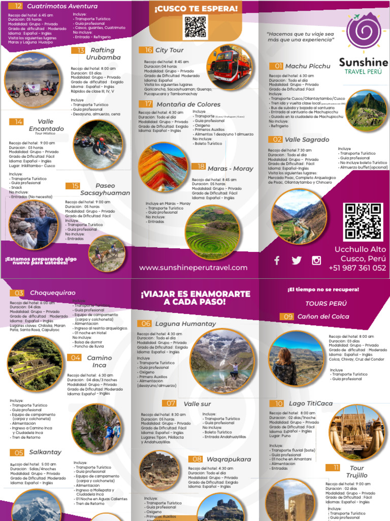Triptico Sunshine2 | PDF | Machu Picchu
