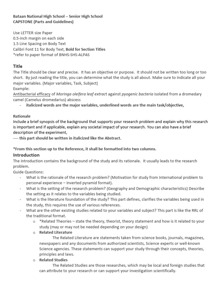 CAPSTONE Guide 2020 2021 | PDF | Methodology | Hypothesis