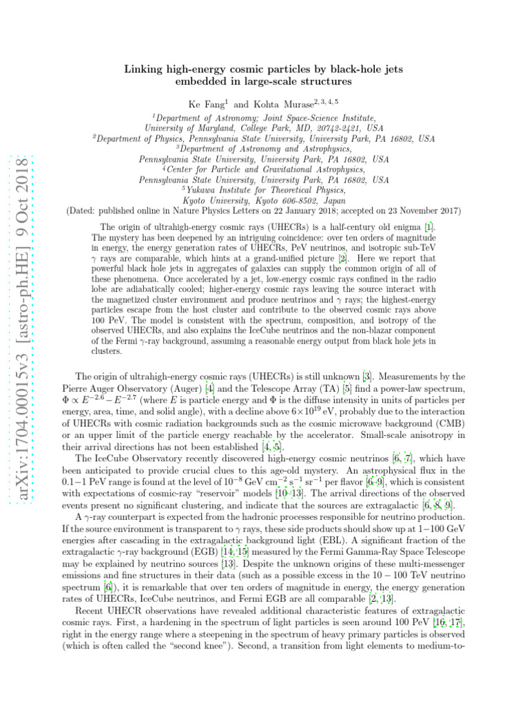 Linking High-Energy Cosmic Particles by Black-Hole Jets Embedded in Large-Scale Structures (2018 ...