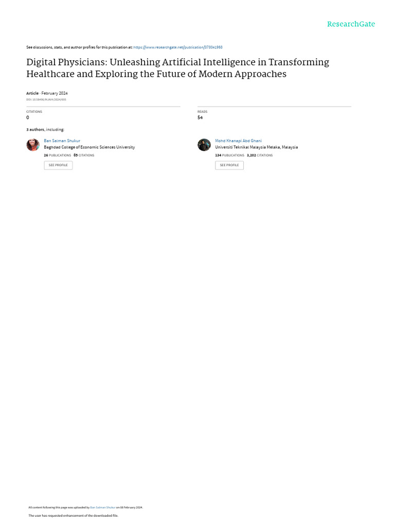 Digitalphysicions | PDF | Health Care | Artificial Intelligence