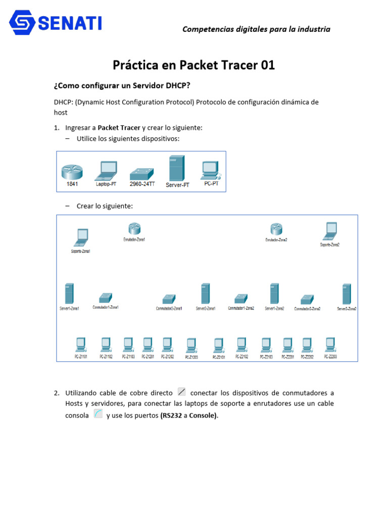 Práctica en Packet Tracer 01 | PDF | Dirección IP | Enrutador (Computación)