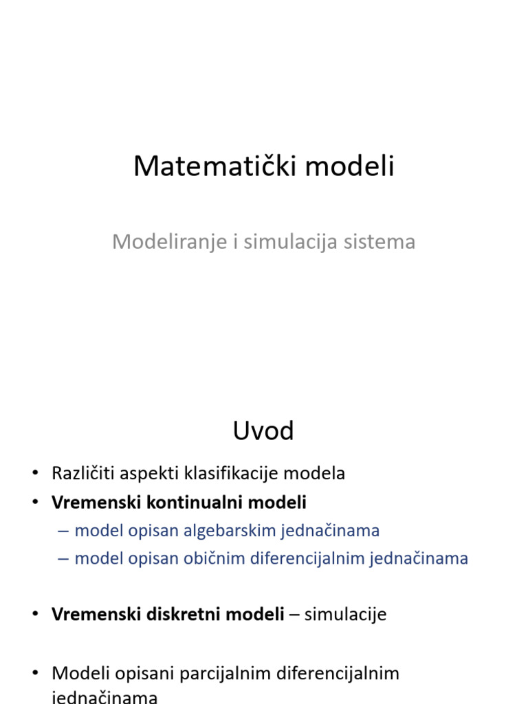 2 Matematicki Modeli | PDF