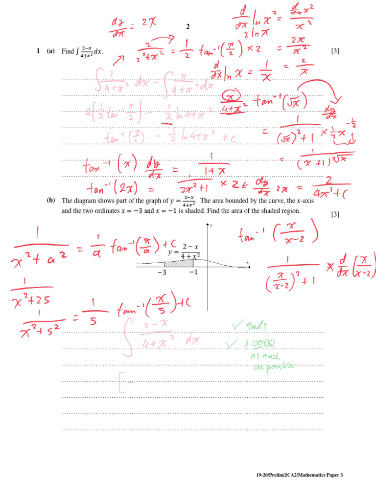 19-20 Prelims Jc2 Pure Maths p3 QP FBP | PDF | Mathematical Analysis | Mathematics