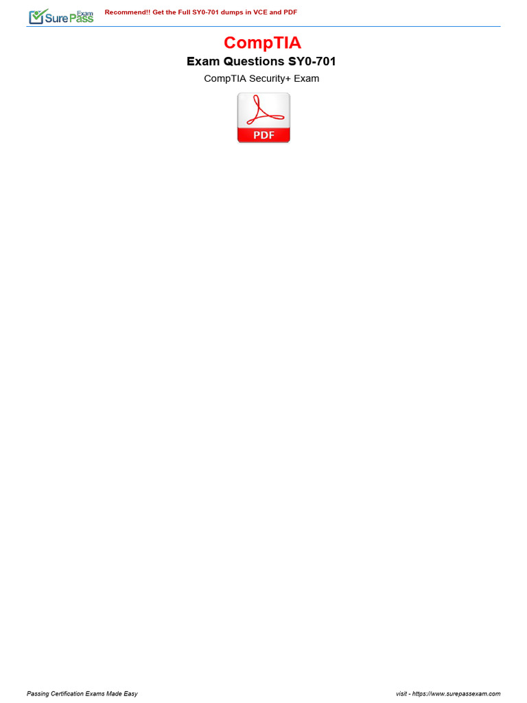 Comptia Sy0-701 Dump | PDF | Security | Computer Security