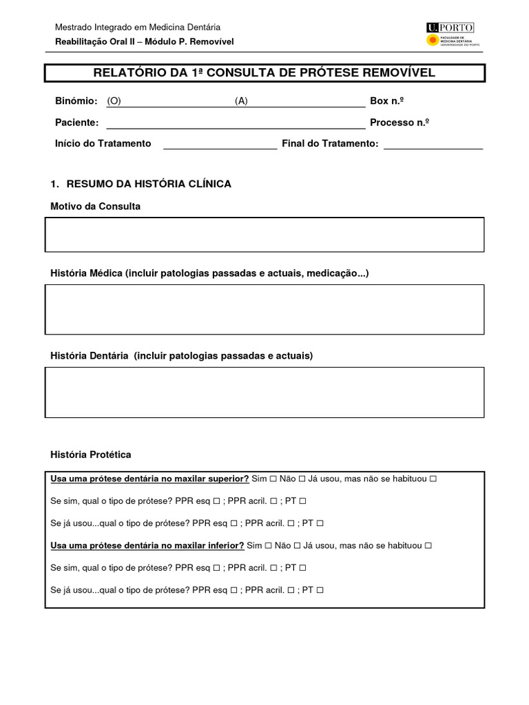 relatorio_modelo_PPR | PDF | Dente humano | Odontologia