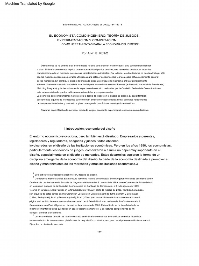 The Economist As Engineer - Game Theory, Experimentation, and ...