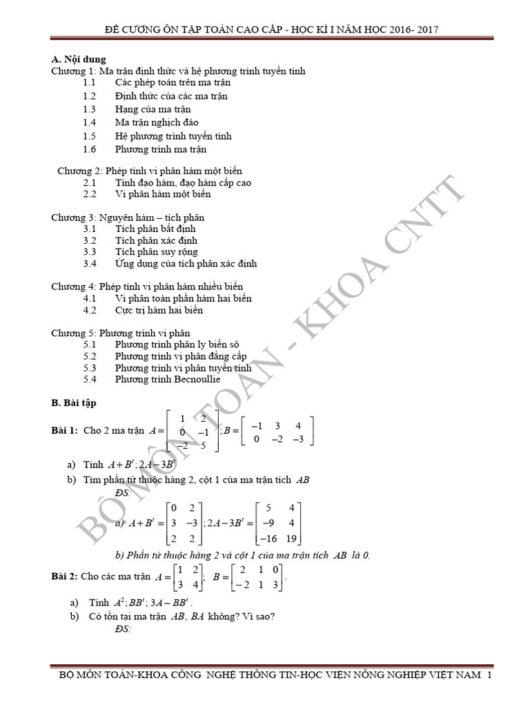 Baitap TCC hk1 16 17 | PDF