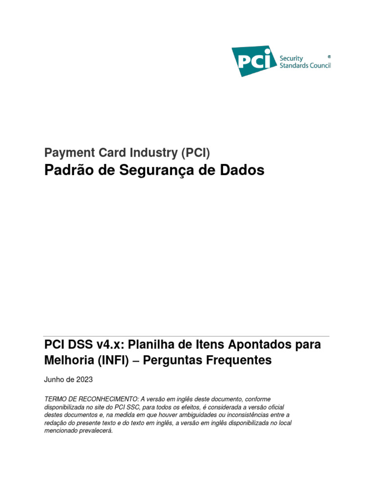 PCI DSS v4 - X FAQs For INFI Worksheet PT | PDF PCI DSS v4 - X FAQs For INFI Worksheet PT | PDF